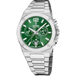 Festina Chronograph &raquo;Vallee&laquo; silberfarben, gr&uuml;n-gr&uuml;n Festina Uhr im robustem Design - ein Statement f&uuml;r jeden Tag
