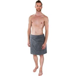 WEWO-Fashion WEWO FASHION Kilt »9535, ideal für Sauna & Spa« 1 Stk. Saunakilt für Herren, Klettverschluss, aufgesetzte Tasche & Bestickung anthrazit Länge: 50...