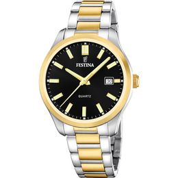 Festina Quarzuhr &raquo;Classic Steel&laquo; silbergoldfarben, schwarz Festina Uhr - Gold und Silber vereint in zeitloser Eleganz - der perfekte Akzent f&uuml;r...
