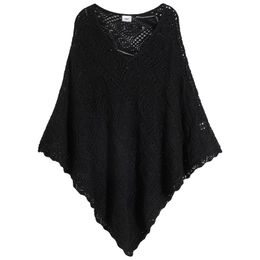 bonprix Strickponcho &raquo;Poncho&laquo; Poncho schwarz