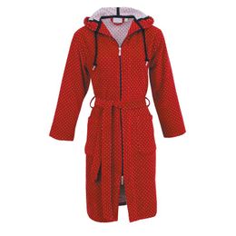 Carl Ross Damenbademantel &raquo;405410&laquo; 1 Stk. deep red/offwhite 40/42 mit 2-Wege-Rei&szlig;verschluss und G&uuml;rtel