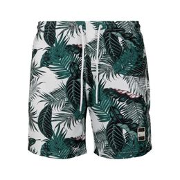 Urban Classics Badeshorts »Herren Pattern Swim Shorts« palm leaves 4XL - US-Größen US-Größen 4XL Stilvolle Badehosen für Strand und Pool