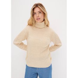 bonprix Damen bonprix Rollkragenpullover Strickpullover mit Rollkragen beige 32/34 (XS)