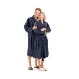 KENDA SAND Bademantel &raquo;Carla 125&laquo; 1 Stk. bequem, Wohlf&uuml;hlqualit&auml;t, mit G&uuml;rtel Blau XL Waschbar 40 Grad
