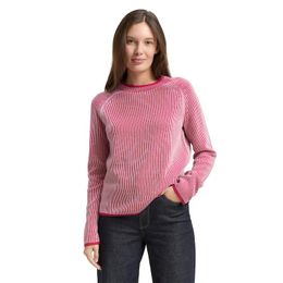 Tom Tailor Strickpullover, mit feinen Streifen pink plait L L Modischer Strickpulli für Damen von Tom Tailor