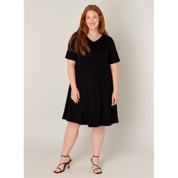 Base Level Curvy Damen Shirtkleid &raquo;Abernathy&laquo; Sommerkleid In leicht ausgestellter Form schwarz 48, N-Gr