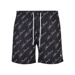 Urban Classics Badeshorts »Herren Pattern Swim Shorts« blackscriptlogo S - US-Größen US-Größen S Stilvolle Badehosen für Strand und Pool