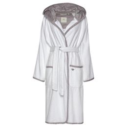 Tom Tailor HOME Unisex-Bademantel »Feelgood« 1 Stk. für Damen & Herren, mit Satinbordüre weiß M Länge: 115 cm Kapuzenbademantel für sie und ihn