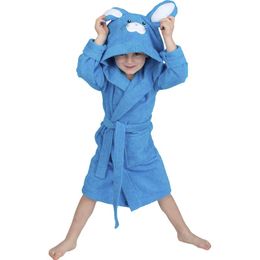 WEWO-Fashion Wewo fashion Kinderbademantel &raquo;8024&laquo; 1 Stk. f&uuml;r M&auml;dchen & Jungen, mit niedlicher Kapuze blau Baumwolle