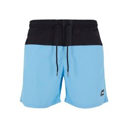 Urban Classics Badeshorts »Herren Block Swim Shorts« balticblue/black S - US-Größen US-Größen S SCHNELLTROCKNENDES MATERIAL: Polyestergewebe leitet...