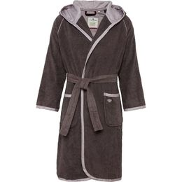 Tom Tailor HOME Unisex-Bademantel »Feelgood« 1 Stk. für Damen & Herren, mit Satinbordüre anthrazit L Länge: 120 cm Kapuzenbademantel für sie und ihn