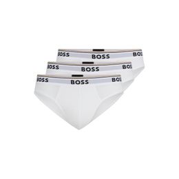 BOSS Herren BOSS Slip &raquo;Brief 3P Power&laquo; 3 Stk. Elastikbund mit Logo wei&szlig; L, 3 Stk.