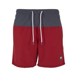 Urban Classics Badeshorts »Herren Block Swim Shorts« brickred/darkshadow M - US-Größen US-Größen M SCHNELLTROCKNENDES MATERIAL: Polyestergewebe...