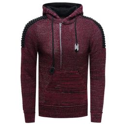 Rusty Neal Herren Kapuzensweatshirt &raquo;Knitwear&laquo;, mit praktischem Rei&szlig;verschluss rot 3XL