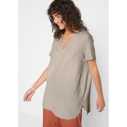 bonprix Damen bonprix Longtunika Musselin Long-Tunika aus reiner Baumwolle grau 38