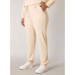 Base Level Curvy Damen Sweathose &raquo;JOANNA&laquo; mit Kordelzug beige 52, N-Gr