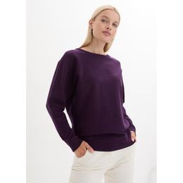 bonprix Damen bonprix Strickpullover &raquo;Pullover mit Fledermaus&auml;rmeln&laquo; Pullover mit Fledermaus&auml;rmeln lila 36/38 (S)