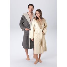 my home Unisex-Bademantel »Anna, ideal für Sauna & Spa, Hotelbademantel, Morgenmantel« 1 Stk. für Damen & Herren, mit Taschen, S-5XL, zweifarbig...