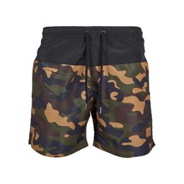 Urban Classics Badeshorts »Herren Block Swim Shorts« blk/woodcamo 3XL - US-Größen US-Größen 3XL SCHNELLTROCKNENDES MATERIAL: Polyestergewebe leitet...