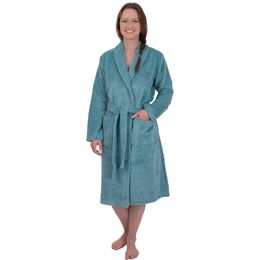 WEWO-Fashion WEWO FASHION Damenbademantel &raquo;ideal f&uuml;r Sauna & Spa, Hotelbademantel, Morgenmantel&laquo; 1 Stk. kuscheliger Schalkragen, lang turquoise M L&auml;nge: 115...