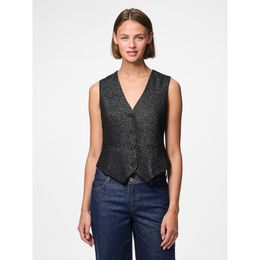 Pieces Anzugweste &raquo;PCBOSELLA GLITTER VEST NOOS&laquo; Black Detail:SILVER LUREX XXL XXL Taillierte Weste von Pieces