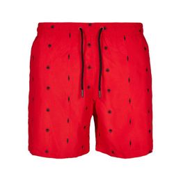Urban Classics Badeshorts »Herren Embroidery Swim Shorts« leaf/firered/navy S - US-Größen US-Größen S STYLISCHE STICKEREI: Badehose mit dezenten...