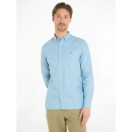 Tommy Hilfiger Langarmhemd &raquo;FLEX DOBBY Slim Fit SHIRT&laquo; mit Knopfleiste sleepy blue L - N-Gr N-Gr L Hemd von Tommy Hilfiger Menswear