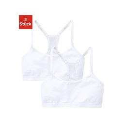 Bench. Bustier, Mädchen - mit sportivem Racerback und verstellbaren Trägern weiß, weiß 146/152 - N-Gr N-Gr 146/152 Bustier von Bench im 2er-Pack