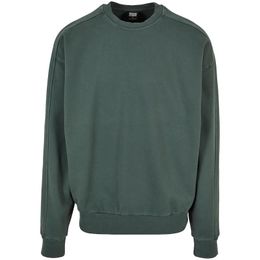 Urban Classics Rundhalspullover &raquo;Herren Heavy Terry Garment Dye Crew&laquo; 1 Stk. bottlegreen L L Schlichtes Herren Crew mit Eins&auml;tzen an &Auml;rmeln und...