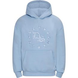 DROPSIZE Kapuzensweatshirt &raquo;Herren Heavy Oversize Star Circle Hoodie&laquo;, 1 Stk. baby blue M M Hoodies mit Kapuze und bequemer K&auml;ngurutasche