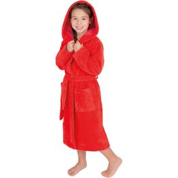 WEWO-Fashion WEWO FASHION Kinderbademantel &raquo;8514&laquo; 1 Stk. mit kuscheliger Kapuze mandarine 152 L&auml;nge: 100 cm Kinder Bademantel mit Kapuze