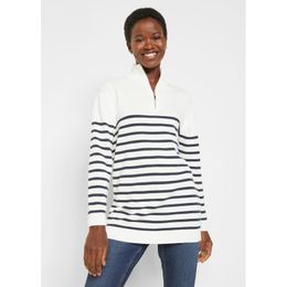 bonprix Troyer Troyer Pullover wollwei&szlig;/dunkelblau gestreift 48/50 (XL) 48/50 (XL) Troyer Pullover mit charakteristischem Stehkragen