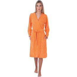 WEWO-Fashion WEWO FASHION Damenbademantel &raquo;5401, ideal f&uuml;r Sauna & Spa, Hotelbademantel, Morgenmantel&laquo; 1 Stk. papaya S L&auml;nge: 110 cm Frottier-Stretch