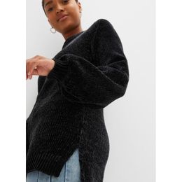 bonprix Longpullover &raquo;Chenille-Longpullover&laquo; Chenille-Longpullover schwarz 48/50 (XL) 48/50 (XL) Chenille-Longpullover mit samtweicher Oberfl&auml;che