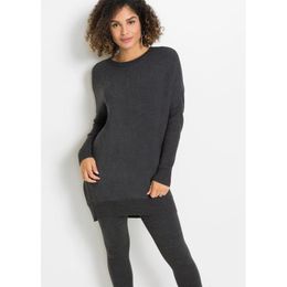 bonprix Damen bonprix Longpullover Long-Pullover aus Viskose-Mix grau 36/38 (S)
