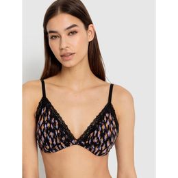 LSCN BY LASCANA Bralette 1 Stk. mit zarter Spitzenkante schwarz bedruckt