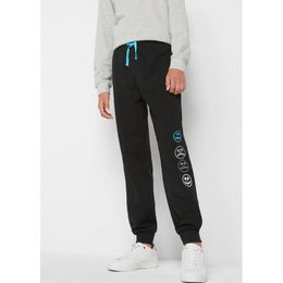 bonprix Kinder bonprix Jogginghose Jogginghose aus weichem Baumwoll-Mix schwarz 176/182, N-Gr