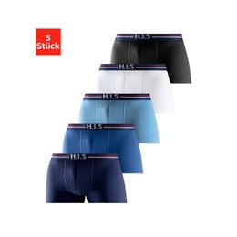H.I.S. H.I.S Boxer &raquo;Boxershorts f&uuml;r Herren&laquo;, 5 Stk. mit Streifen und Markenlogo im Bund navy, blau, hellblau, schwarz, wei&szlig; S (4) - 5 Stk. 5 Stk. S (4)...