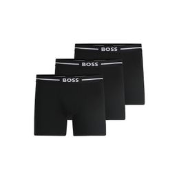 BOSS Boxershorts &raquo;BoxerBr 3P Bold&laquo; 3 Stk. mit Logo-Elastikbund Black001 XXL (56) - 3 Stk. 3 Stk. XXL (56) 3er Pack Boxershorts von BOSS Black