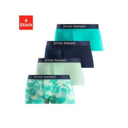 Bruno Banani Boxer &raquo;Boxershorts f&uuml;r Herren&laquo;, 4 Stk. mit Palmendruck und unifarben aus Baumwollmischung mint bedruckt/mint/navy/hellgr&uuml;n S (4) - 4...