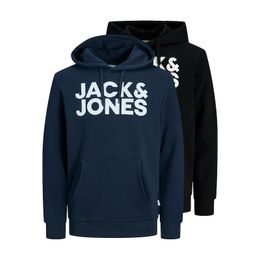 Jack & Jones JACK & JONES Kapuzensweatshirt &raquo;JJECORP LOGO SWEAT HOOD 2PK MP NOOS&laquo;, 2 Stk. schwarz, navy L L Logo Hoodie