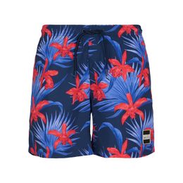 Urban Classics Badeshorts &raquo;Herren Pattern Swim Shorts&laquo; blue/red S - US-Gr&ouml;&szlig;en US-Gr&ouml;&szlig;en S Stilvolle Badehosen f&uuml;r Strand und Pool