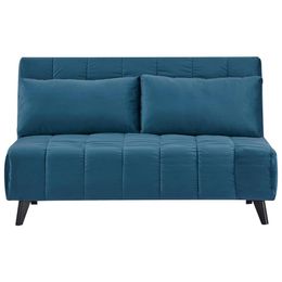 CARRYHOME Schlafsofa, Dunkelblau, Textil, Kiefer, massiv, 2-Sitzer, F&uuml;llung: Polyester, 143x82x91 cm, Kinder- & Jugendzimmer, Jugendm&ouml;bel, Jugendsofas