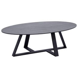Novel Couchtisch, Grau, Schwarz, Metall, Glas, Keramik, oval, eckig, Flachrohr, 70x38x120 cm, einfacher Aufbau, Wohnzimmer, Wohnzimmertische, Couchtische, Couchtische Glas
