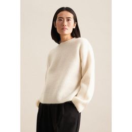 Seidensticker Strickpullover &raquo;Schwarze Rose&laquo; Langarm Rundhals Uni off white S S Passform: Oversized