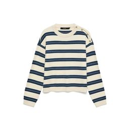 V&eacute;ro Moda VERO MODA Pullover 'VMGOLD' Damen Gr&ouml;&szlig;e S beige / blau