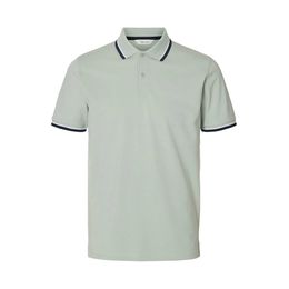 Selected Poloshirt 'SLHATLAS' Herren Gr&ouml;&szlig;e XL blau / pastellgr&uuml;n / wei&szlig;