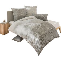 Biberna unisex Bettw&auml;sche grau Gr&ouml;&szlig;e 40x80/135x200 cm