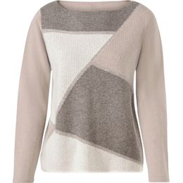 Heine Damen Kaschmirpullover mit aufwendigem Strickmuster sesam-ecru Gr&ouml;&szlig;e 36