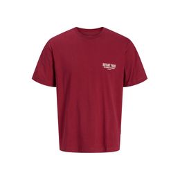 Jack & Jones Jack & Jones T-Shirt 'JORYork' Herren Gr&ouml;&szlig;e M bordeaux / wei&szlig;